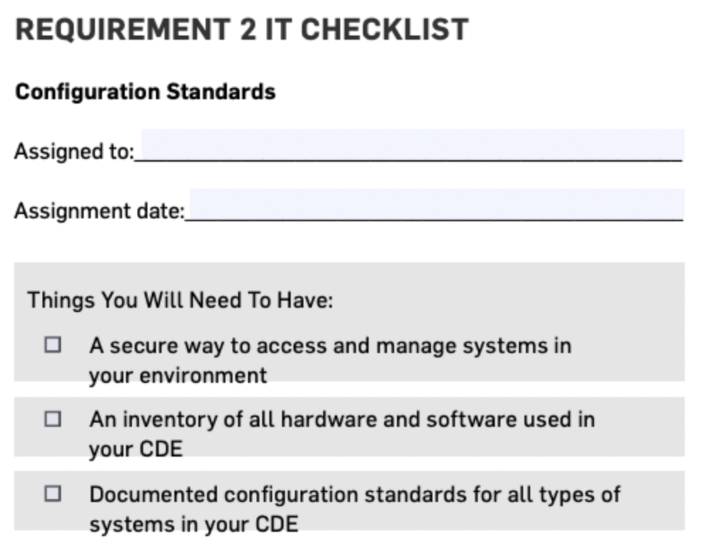 Auditor Tips: Requirement 2: System Configuration